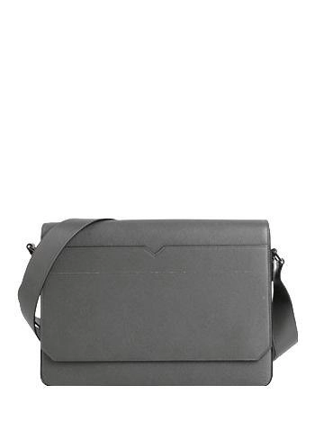 VALEXTRA Calfskin Flap Cross-body Bag - Charcoal