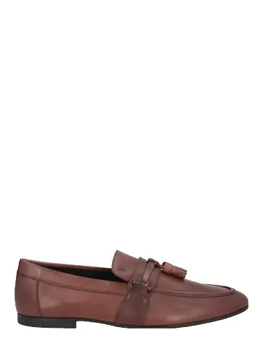 TOD'S Leather Loafers With Tassels And Logo - Brown