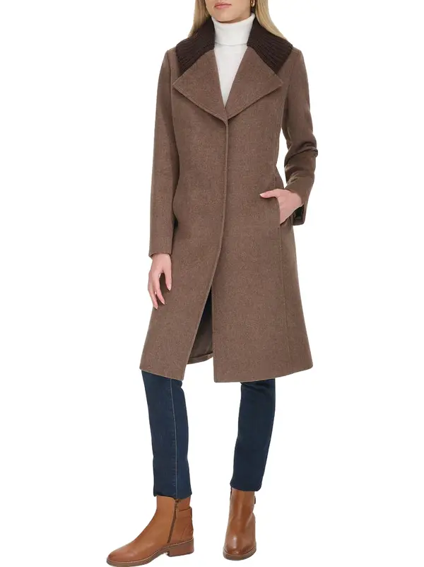 Cole Haan Shawl Lapel Wool-blend Coat - Portobello