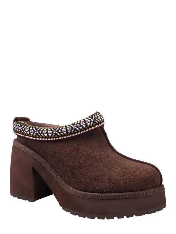 CANDIE'S Leora Platform Clog - Brown Suede
