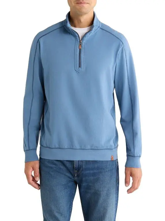 Tommy Bahama Ben & Terry Half Zip Sweatshirt - Stellar Sapphire