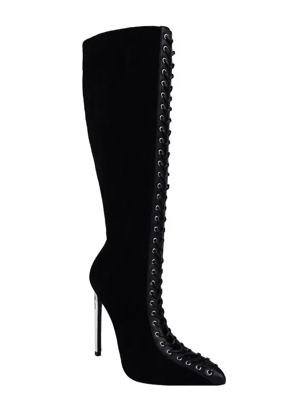 ZIGI Rudy Pointed Toe Knee High Boots - Blk Leathe