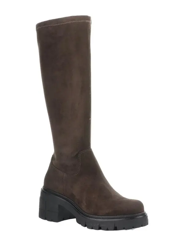 BOS. & CO. Brenna Waterproof Knee High Platform Boots - Brown/black