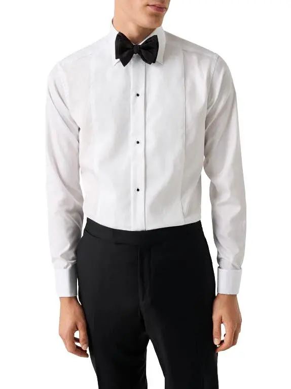 Eton Slim Fit Striped Bib Tuxedo Shirt - White
