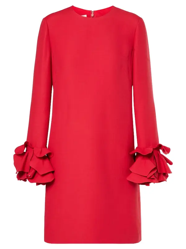 Valentino Garavani Crepe Couture Mini Dress With Ruffles - Red