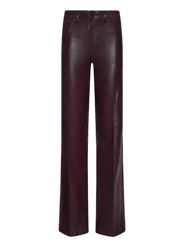 L'Agence Clayton Coated Wide-leg Jeans - Deep Sangr