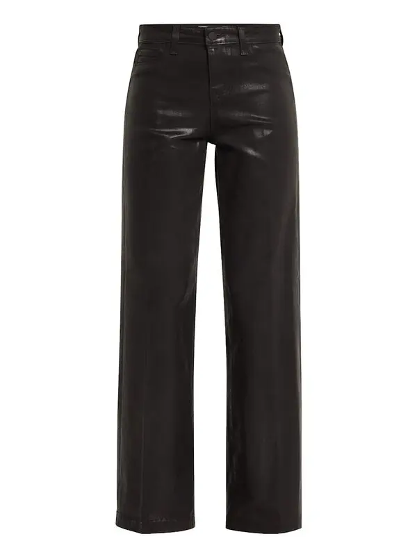 L'Agence Clayton Coated Wide-leg Jeans - Driftwood