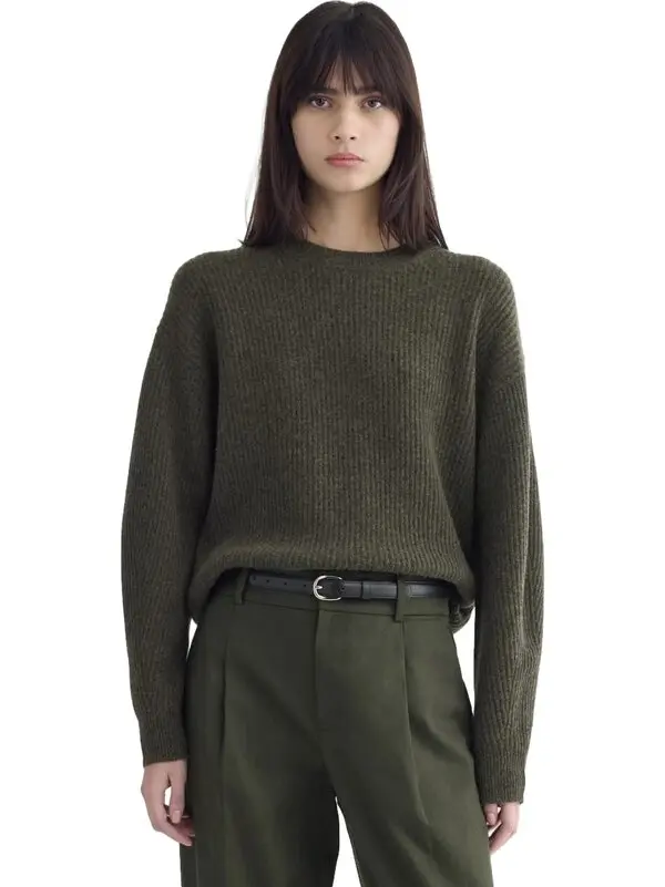 Everlane Cocoon Crew Neck Sweater - Heather Beech