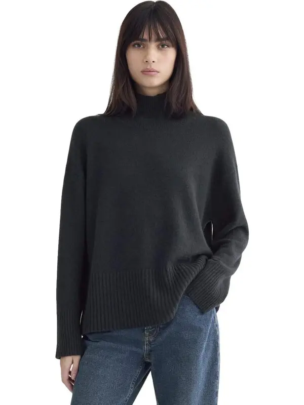 Everlane Boxy Turtleneck Sweater - Navy