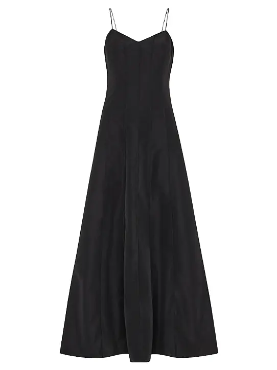 Whistles Laverne Taffeta Maxi Dress - Black
