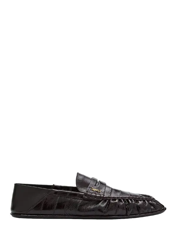 Saint Laurent Le Loafer Eel Penny Loafers - Burnt Brown