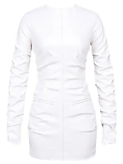 MISTRESS ROCKS Square-neck Puff-sleeve Broderie Mini Dress - Ivory