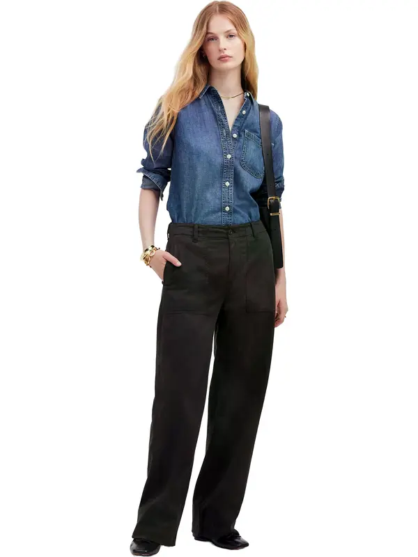 Madewell Tall Low-slung Baggy Utility Pants - Almost Black