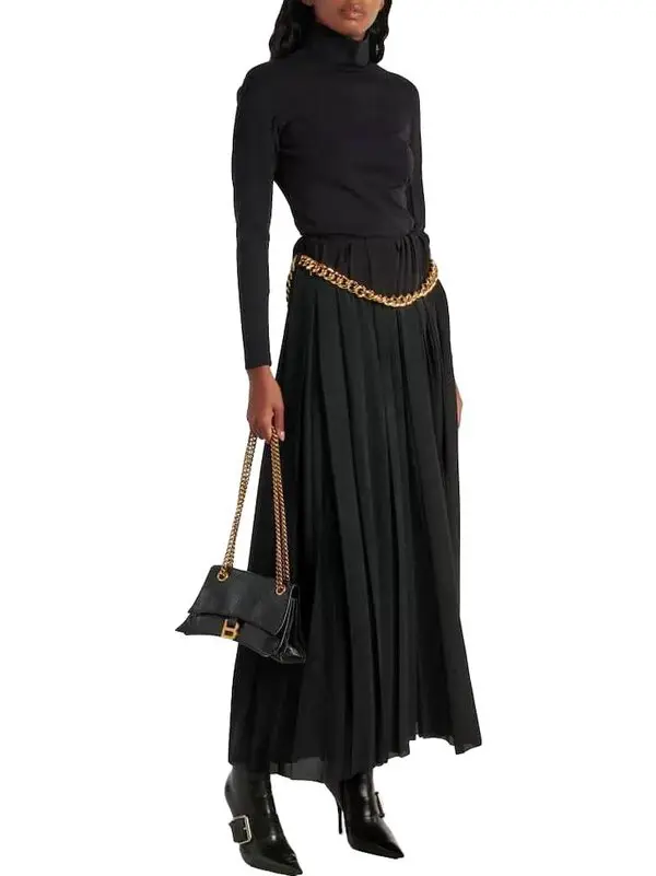 Balenciaga Pleated Maxi Skirt - Black