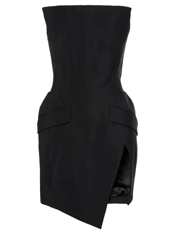MUGLER Crêpe Bustier Dress - Black