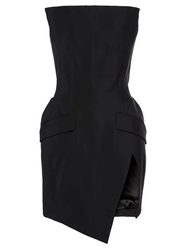 MUGLER Crêpe Bustier Dress - Black