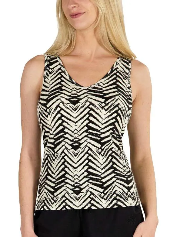UV SKINZ Everyday Shelf Bra Tank Top - Palm Chevron