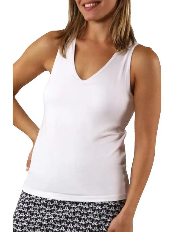 UV SKINZ Everyday Shelf Bra Tank Top - White
