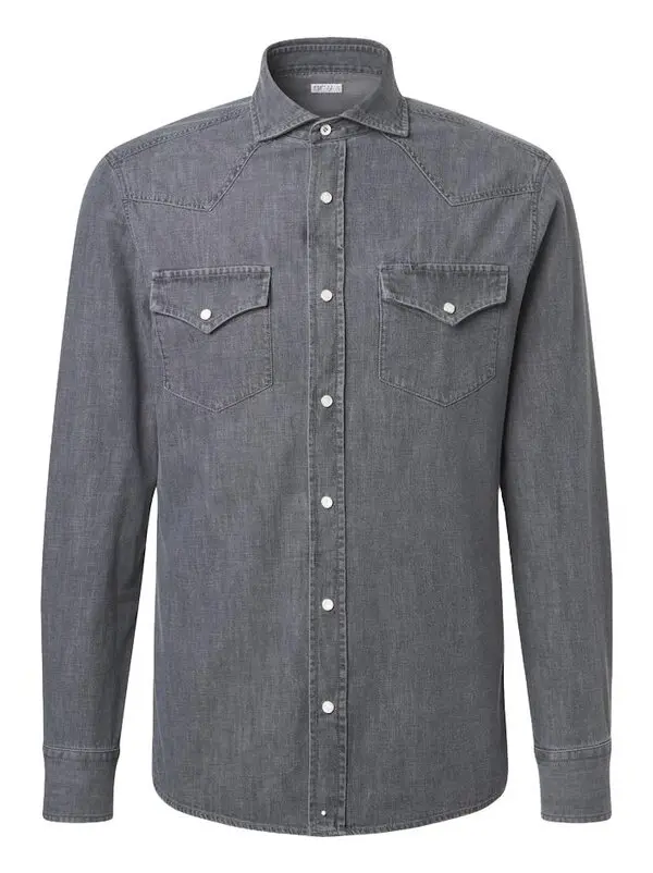 Brunello Cucinelli Denim Shirt - Grey