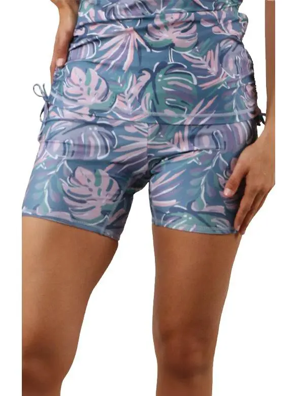 UV SKINZ Reversible Active Swim Shorts - Pastel Palms/moon Dust
