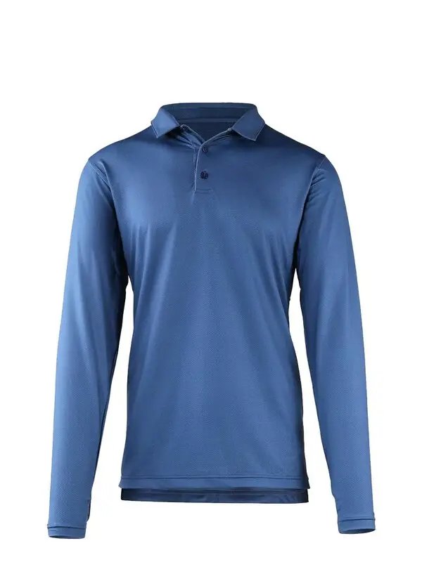 UV SKINZ Long Sleeve Performance Polo - Blue Links