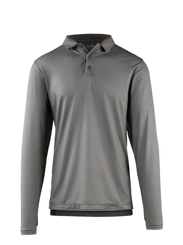 UV SKINZ Long Sleeve Performance Polo - Grey Links