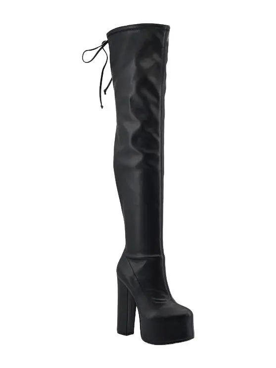 ZIGI Laia Over-the-knee Platform Boots - Black Pu