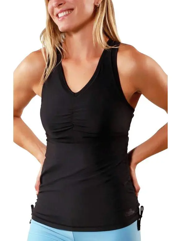 UV SKINZ Ruched Tank Top - Black