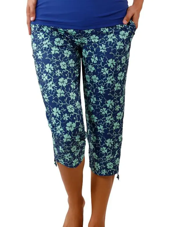 UV SKINZ Beach Capris - Coastal Hibiscus