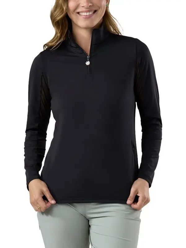 UV SKINZ Quarter Zip Vented Sun Shirt - Black