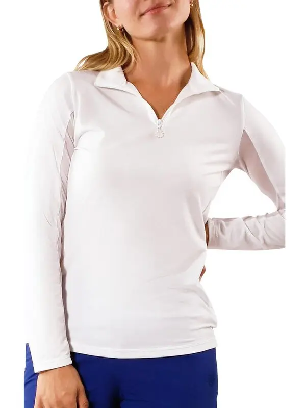 UV SKINZ Quarter Zip Vented Sun Shirt - White