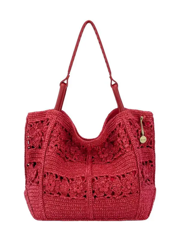 THE SAK Los Feliz Large Leather Tote Bag - Scarlet Tonal Flower