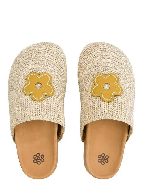 THE SAK Bolinas Crochet Clogs - Natural Buttercup Flower