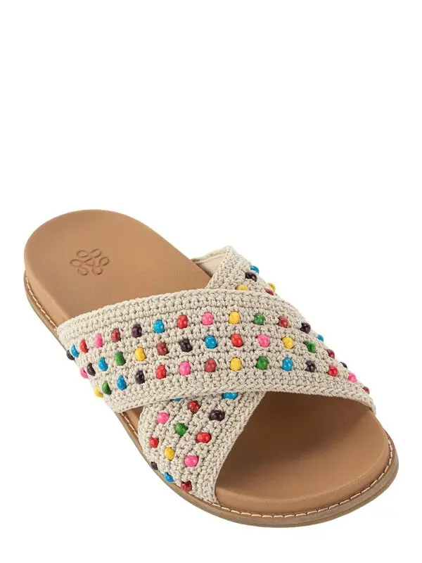 THE SAK Penelope Slip-on Sandals - Ecru Multi Beads