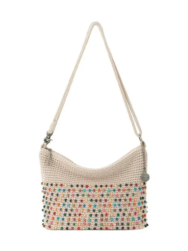 THE SAK Lumi Convertible Crossbody Hand Crochet Bag - Ecru Multi Beads