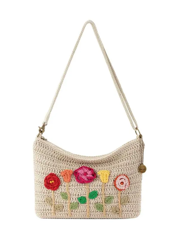 THE SAK Lumi Convertible Crossbody Hand Crochet Bag - Flower Ecru