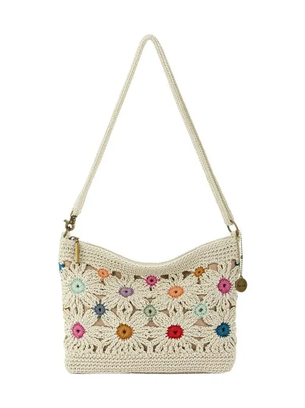 THE SAK Lumi Convertible Crossbody Hand Crochet Bag - Natural Multi Flowers