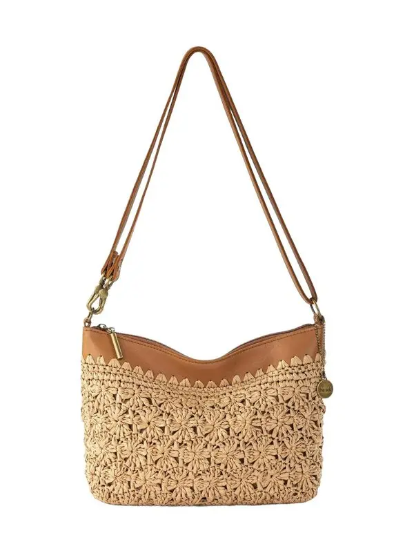 THE SAK Lumi Convertible Crossbody Hand Crochet Bag - Natural Primrose Straw
