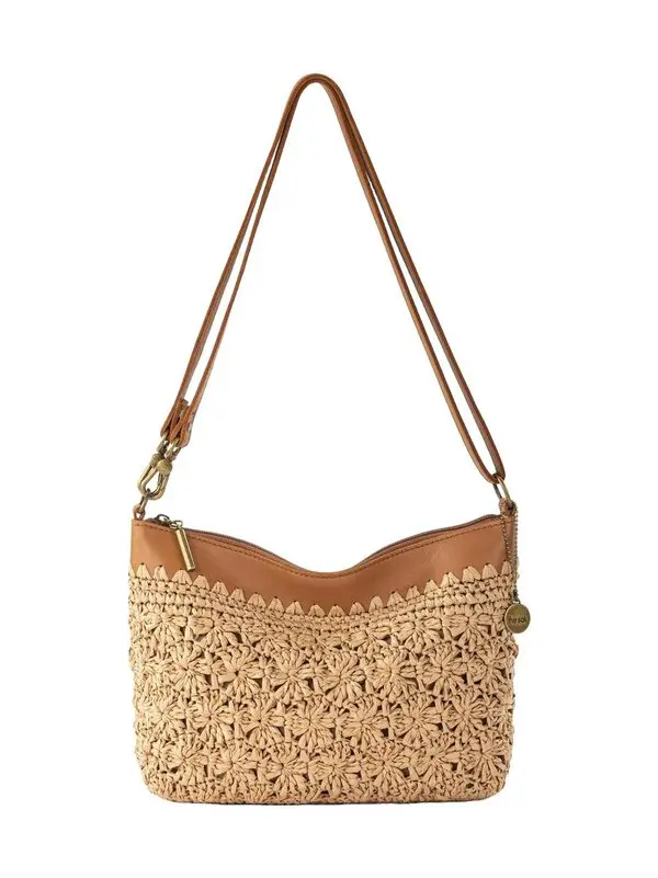 THE SAK Lumi Convertible Crossbody Hand Crochet Bag - Natural Primrose Straw