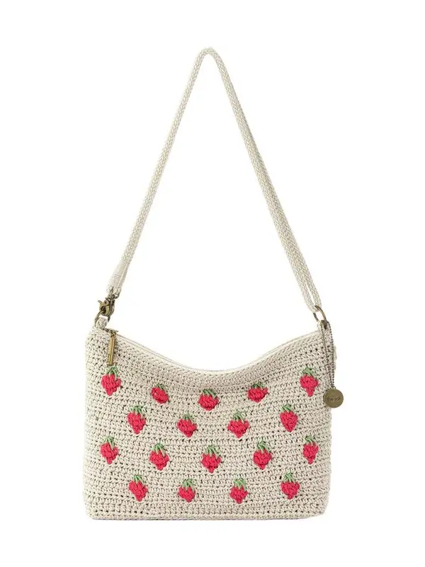 THE SAK Lumi Convertible Crossbody Hand Crochet Bag - Natural Strawberries