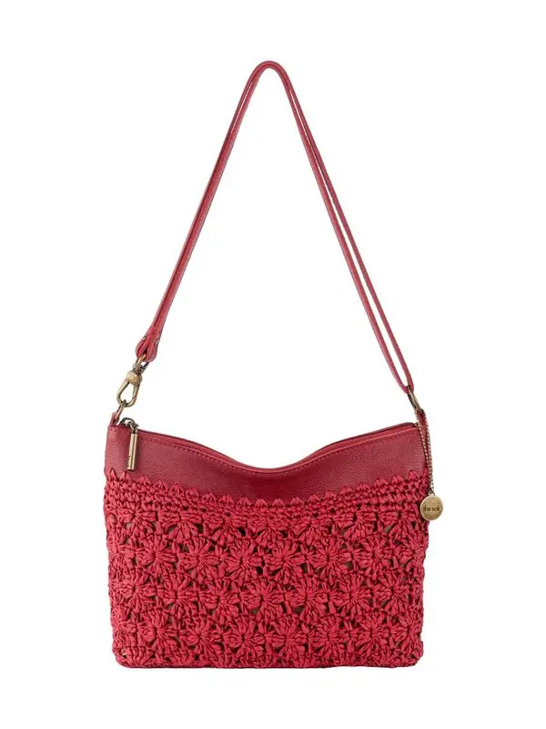 THE SAK Lumi Convertible Crossbody Hand Crochet Bag - Scarlet Primrose Straw