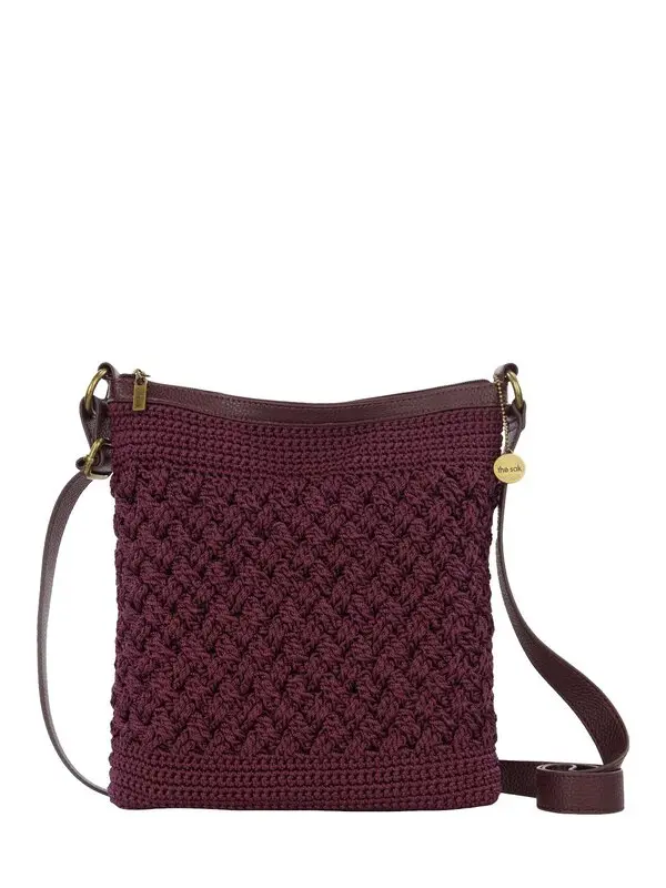 THE SAK Lucia Hand Crochet Crossbody Bag - Black Cherry Cozy