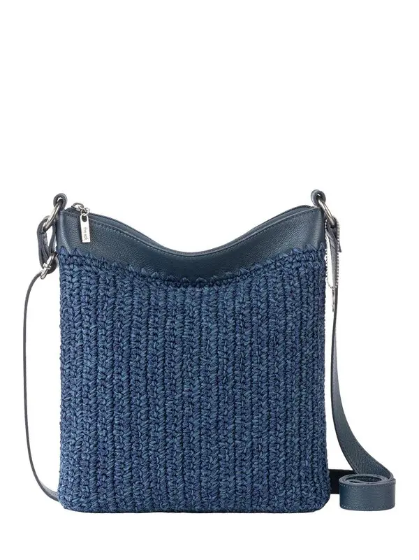 THE SAK Lucia Hand Crochet Crossbody Bag - Denim Tonal Straw
