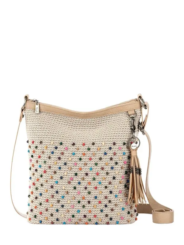 THE SAK Lucia Hand Crochet Crossbody Bag - Ecru Multi Beads