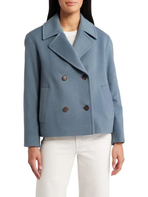 Fleurette Barri Wool Crop Pea Coat - Mermaid