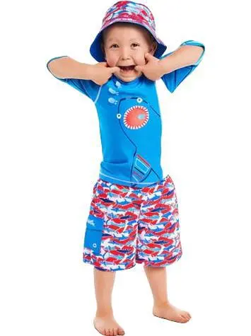UV SKINZ 3-piece Swim Set - Blue Sharks