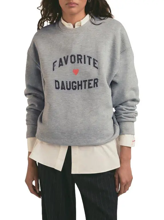 FAVORITE DAUGHTER Relaxed Fit Sweatshirt - Heather Grey