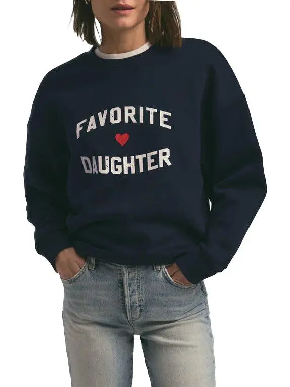 FAVORITE DAUGHTER Relaxed Fit Sweatshirt - Navy
