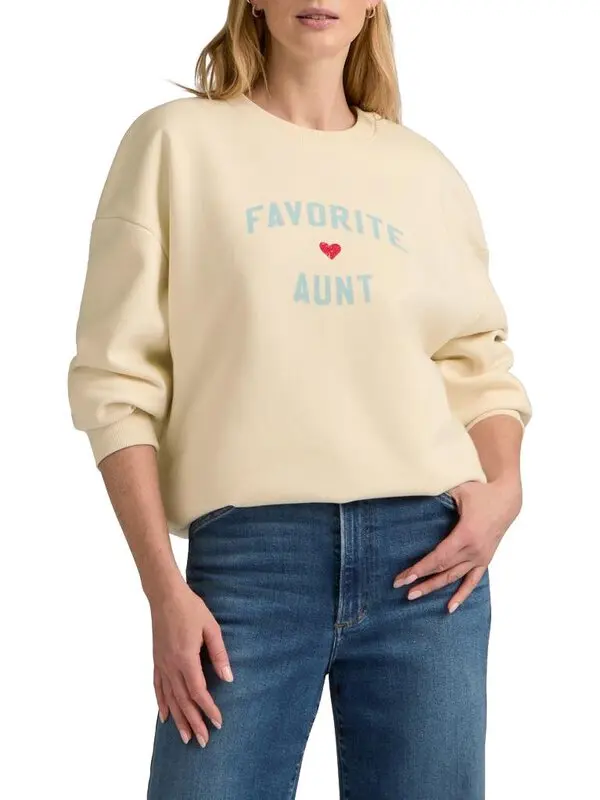 FAVORITE DAUGHTER Favorite Aunt Graphic Sweatshirt - Gardenia