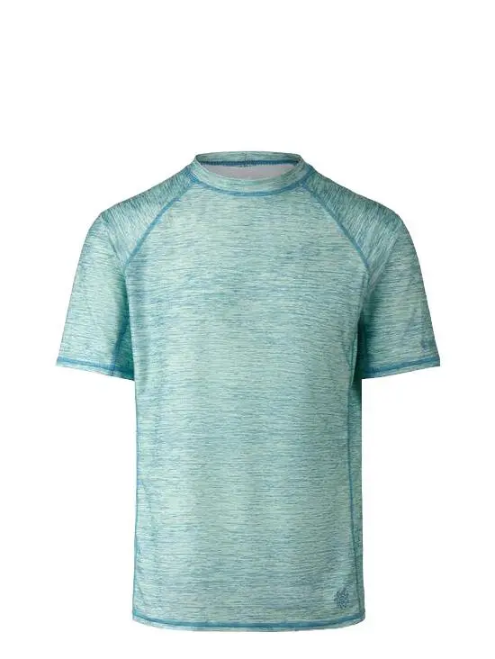 UV SKINZ Short Sleeve Crew Sun & Swim Shirt - Lagoon Jaspe